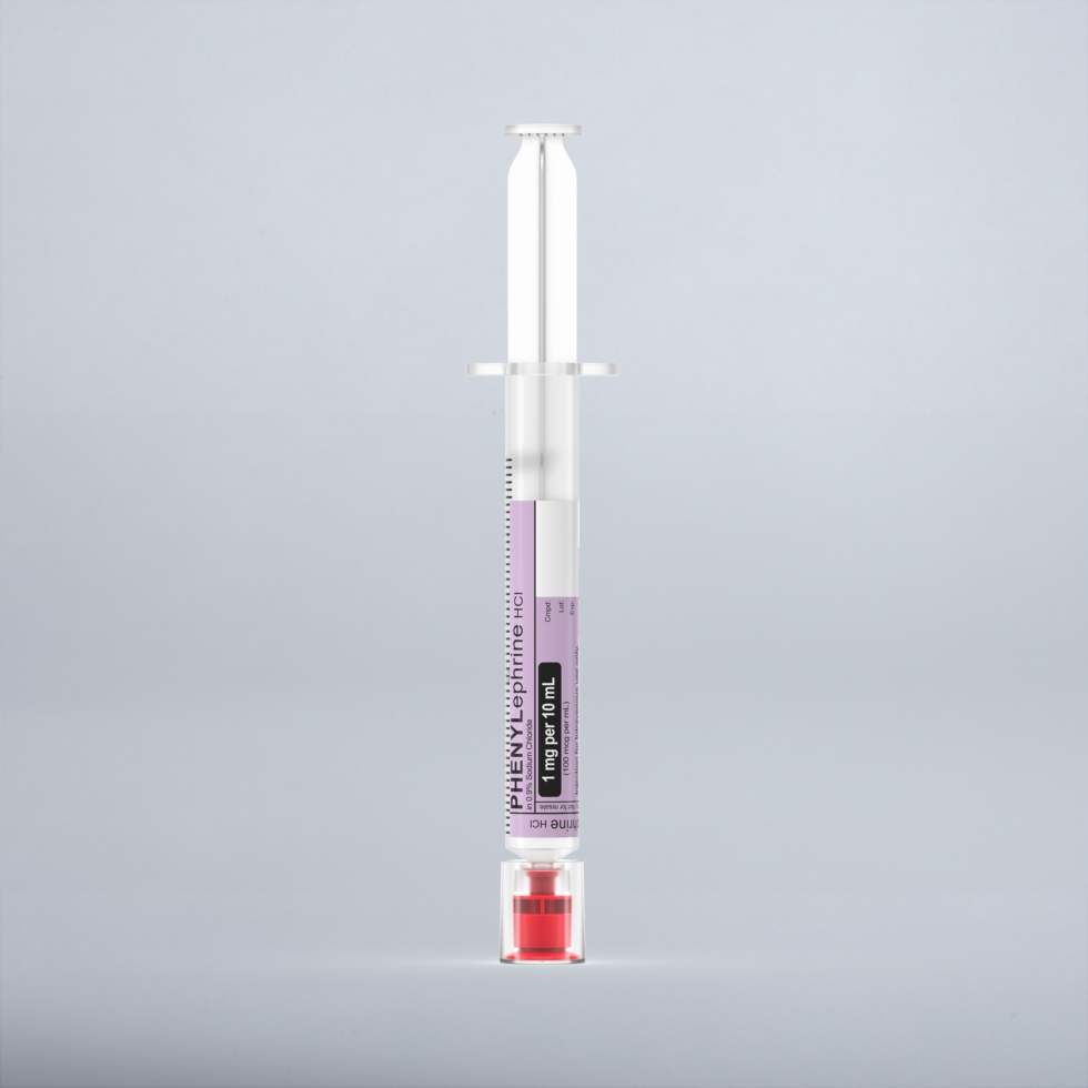 Phenylephrine HCl 100 mcg/mL, 10 mL in 10 mL Syringe